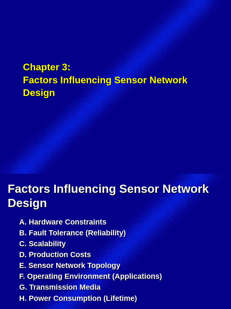 3_Factors Influencing Sensor Network Design | PDF | Wireless Sensor Network | Reliability ...