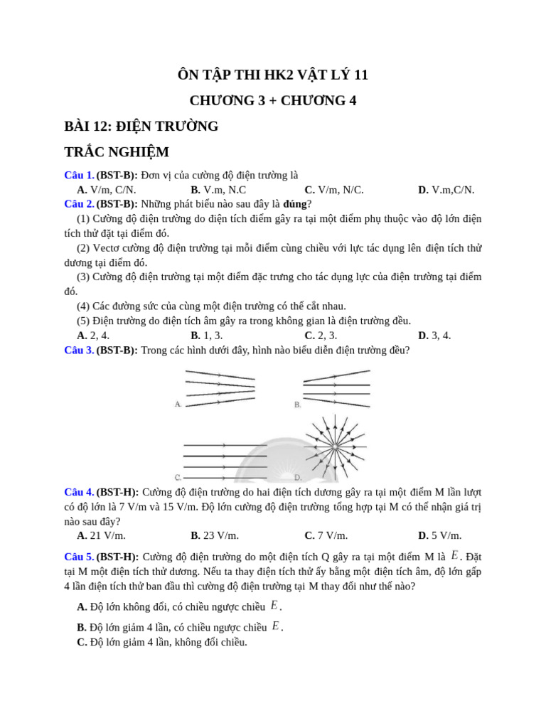 On Tap Thi hk2 Vat Ly 11 67ef5e66a507898z03 | PDF