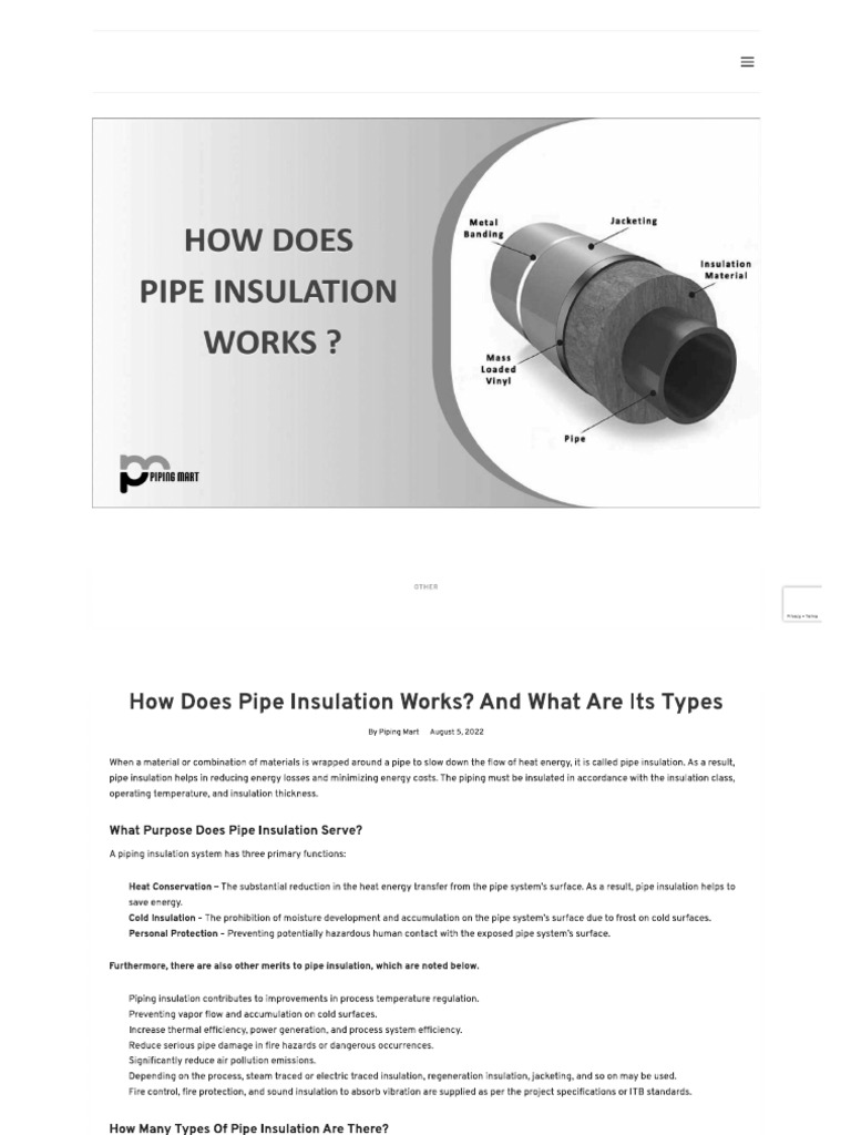 How Does Pipe Insulation Works | PDF