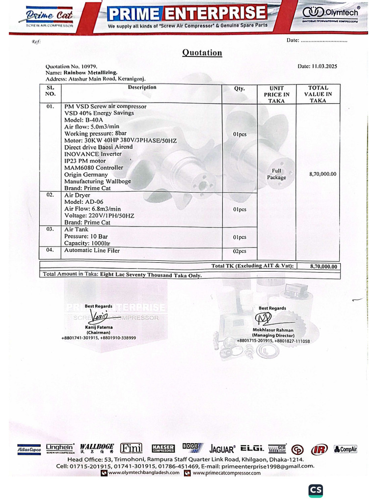 Prime Enterprise Quotation | PDF
