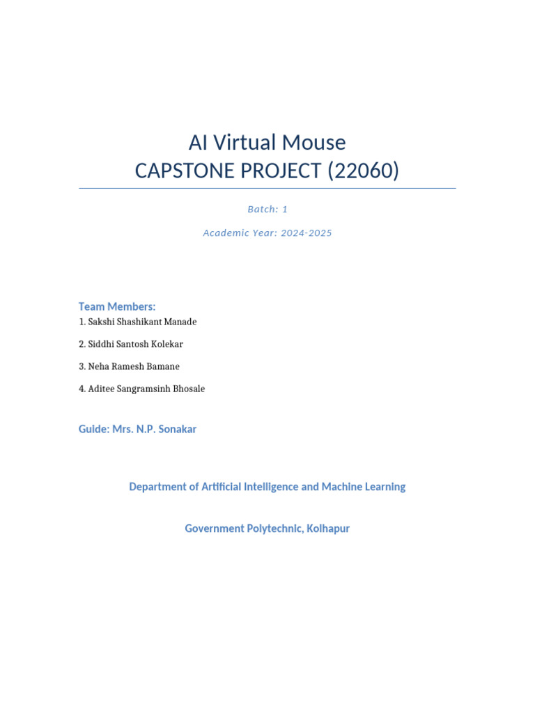 AI Virtual Mouse Report Formatted | PDF