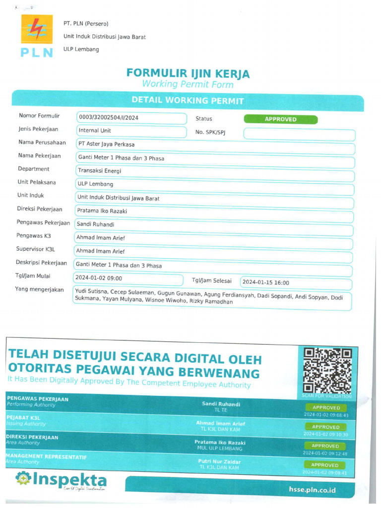 DP3, Jsa, WP, Hirarac Ganti Meter 1 Dan 3 Phasa | PDF