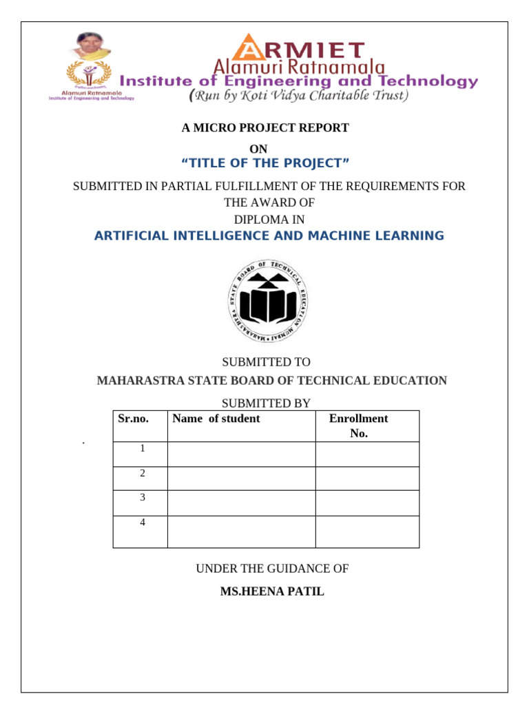 Title Page Index Micro Project | PDF