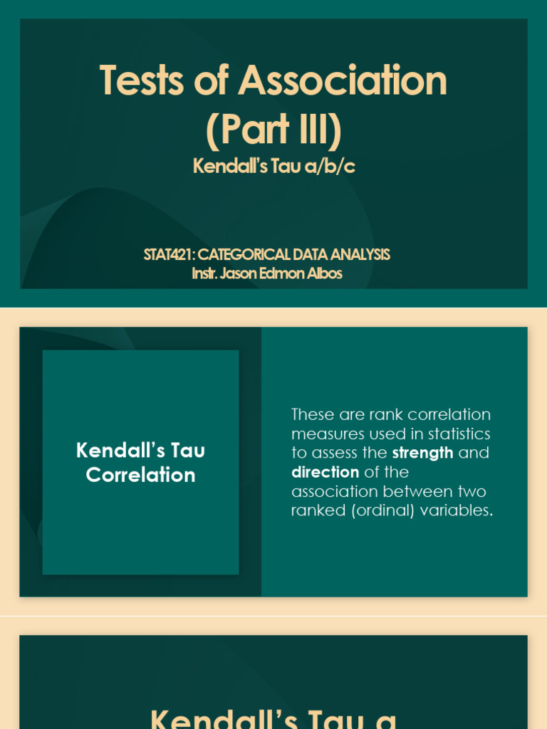Module 3 Test of Association Kendalls Tau A B C | PDF | P Value ...