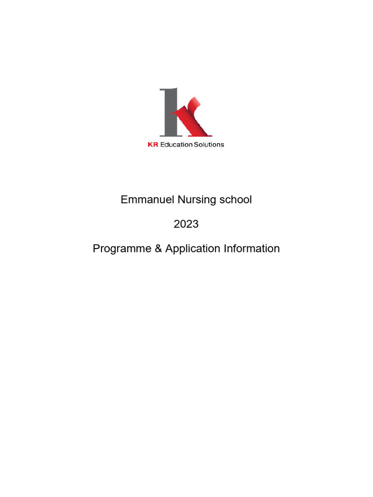 Emmanuel Website Prospectus 2023 | PDF | Nursing