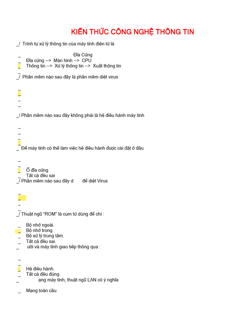 Trac nghiem Mau UDCB | PDF