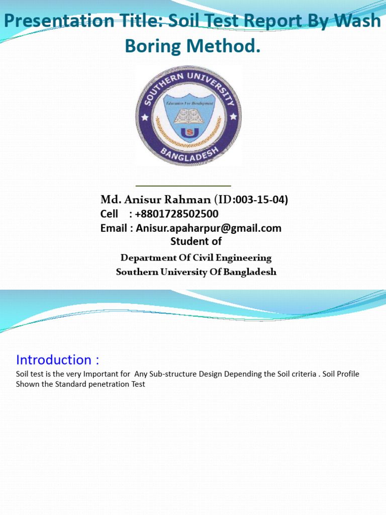 Soil Test Report for Academic Building | PDF | Silt | Particle Size ...