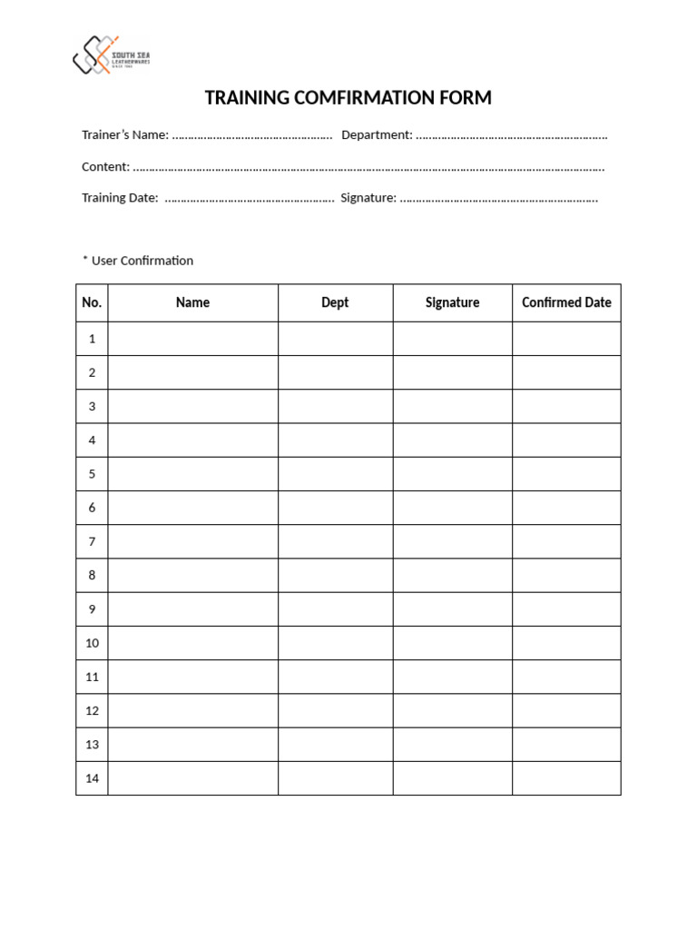 Training Confirm | PDF