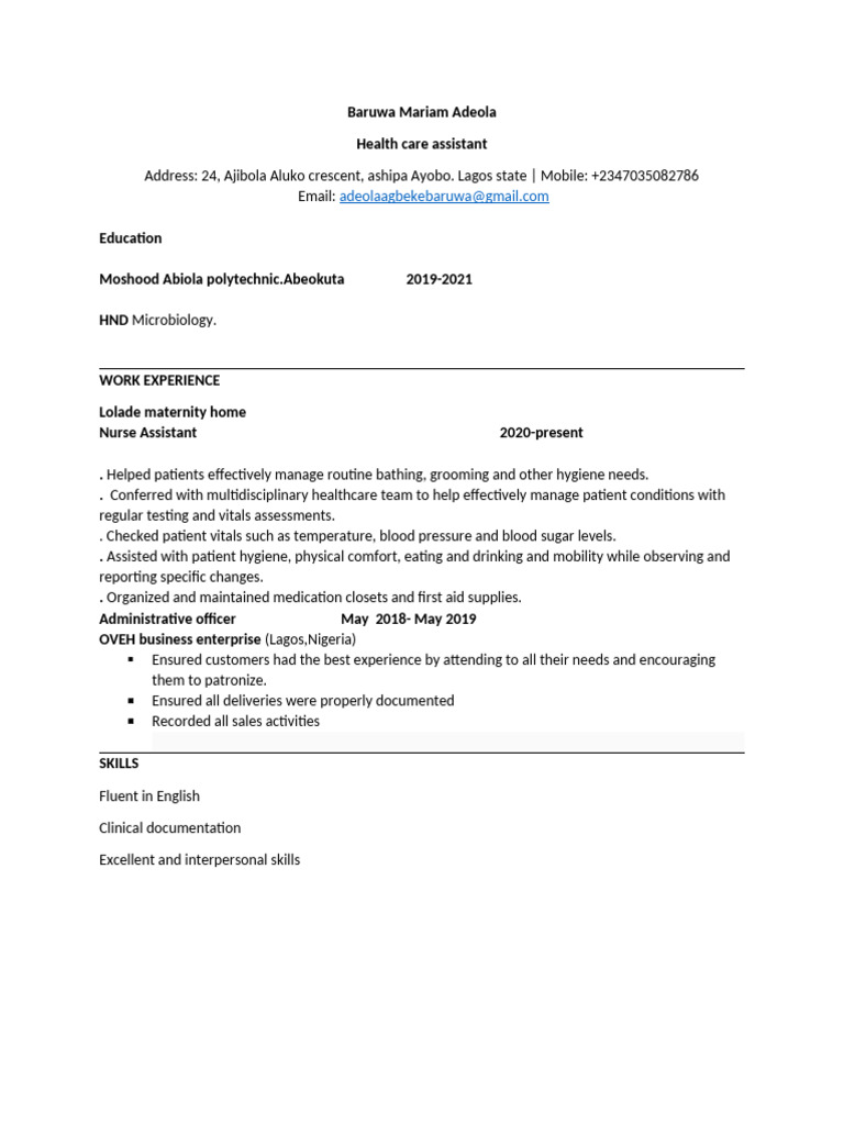 Mariam's CV | PDF
