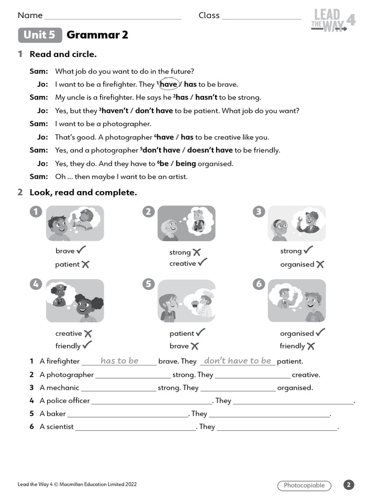 Lead the Way 4: Unit 5 Grammar Activities | PDF