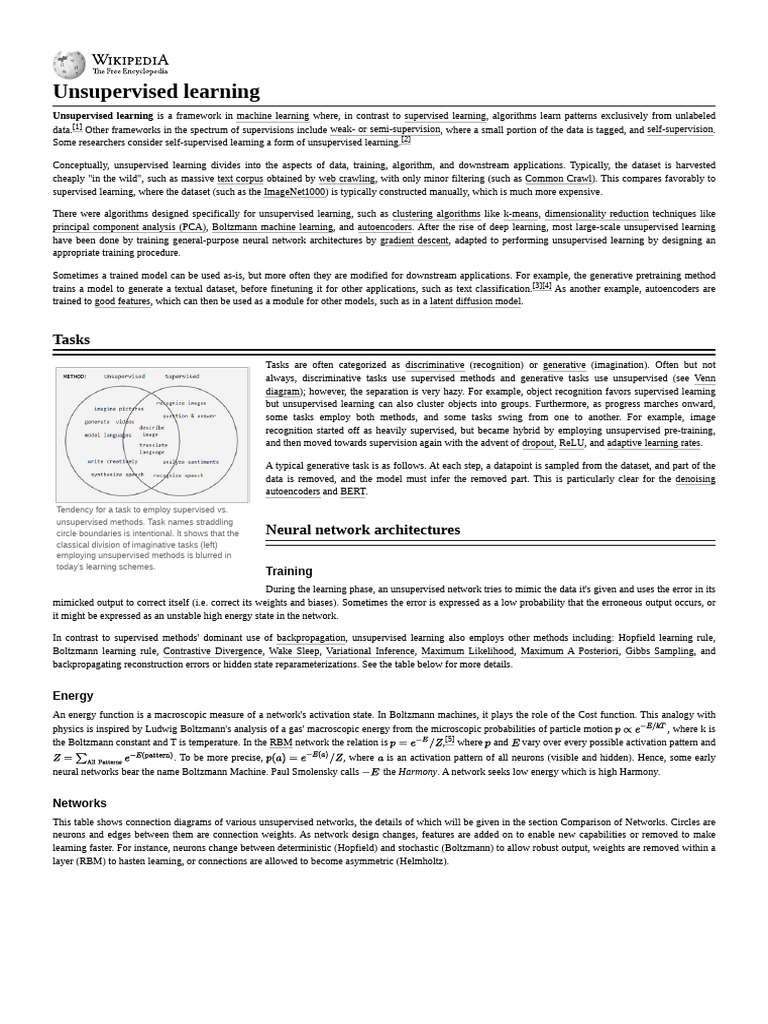 Unsupervised Learning | PDF | Machine Learning | Computational Neuroscience
