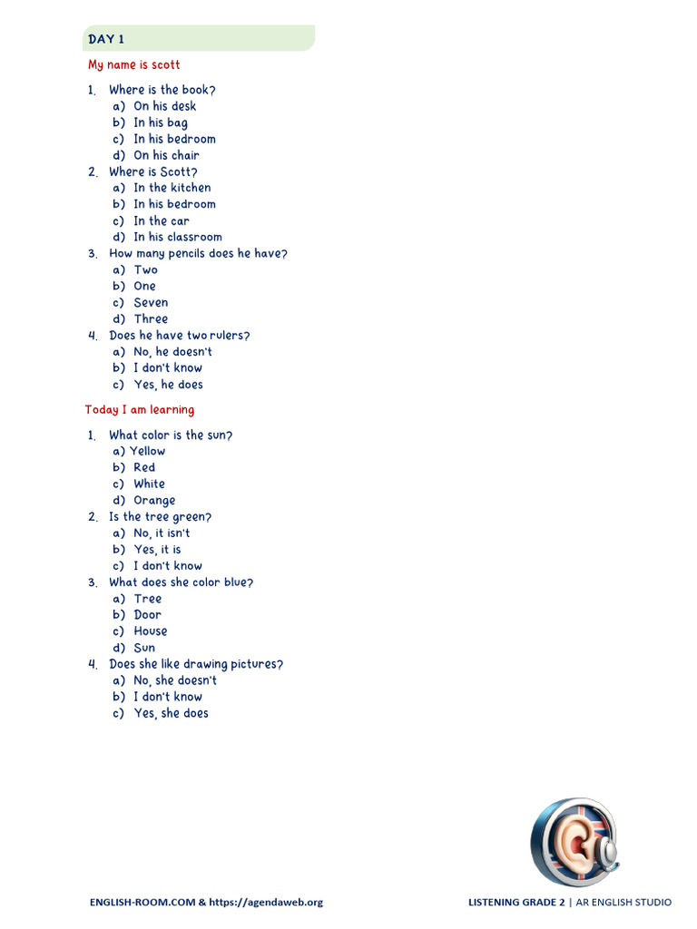 Listening Grade 2 | PDF