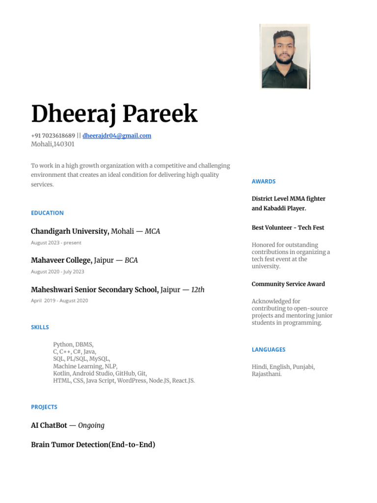 Dheeraj Resume (1) | PDF