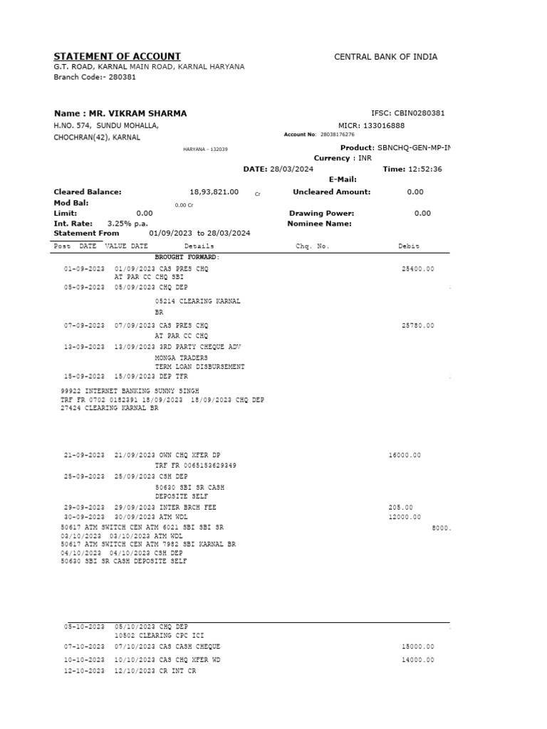 Vikram Sharma Bank Saving | PDF | Automated Teller Machine | Cheque