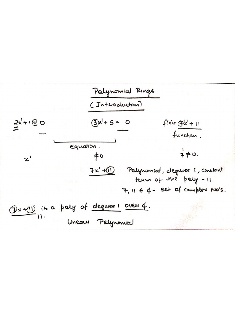 Lesson 11 - polynomial Rings - introduction | PDF