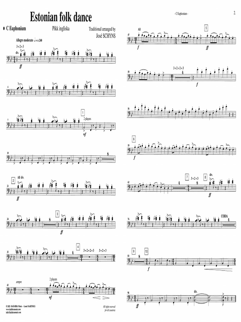 Estonian folk dance_C euphonium | PDF