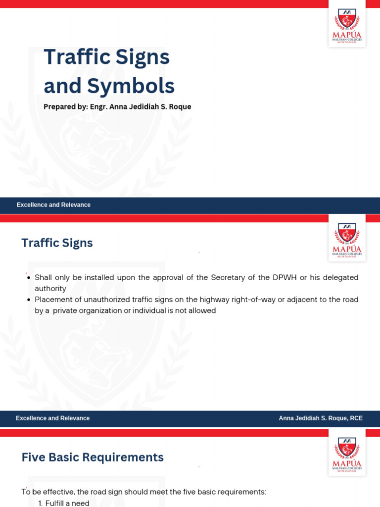 Topic 3 Traffic Signs and Symbols | PDF | Intersection (Road) | Road