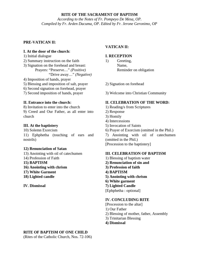 The Sacrament of Baptism Notes 2 2 | PDF | Baptism | Sacraments