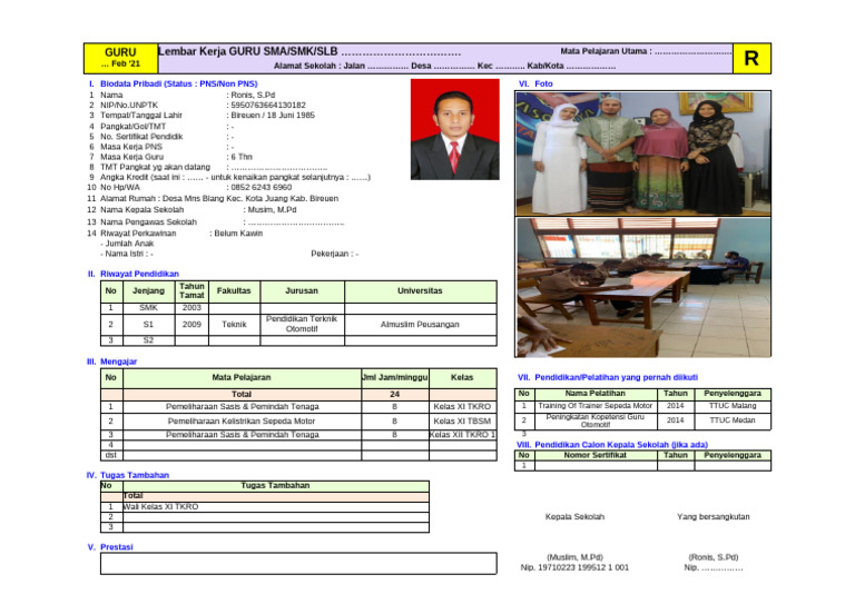 Lembar Kerja GURU 2021 | PDF
