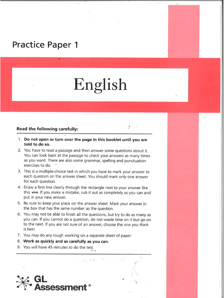 Practice Paper 1 | PDF
