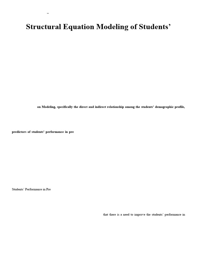 Structural Equation Modeling of Students’ Performance in Pre-Calculus: Basis for Intervention in ...