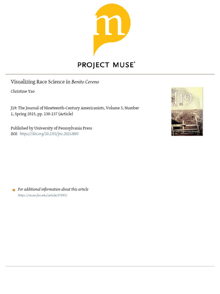 Visualizing Race Science in Benito Cereno | PDF