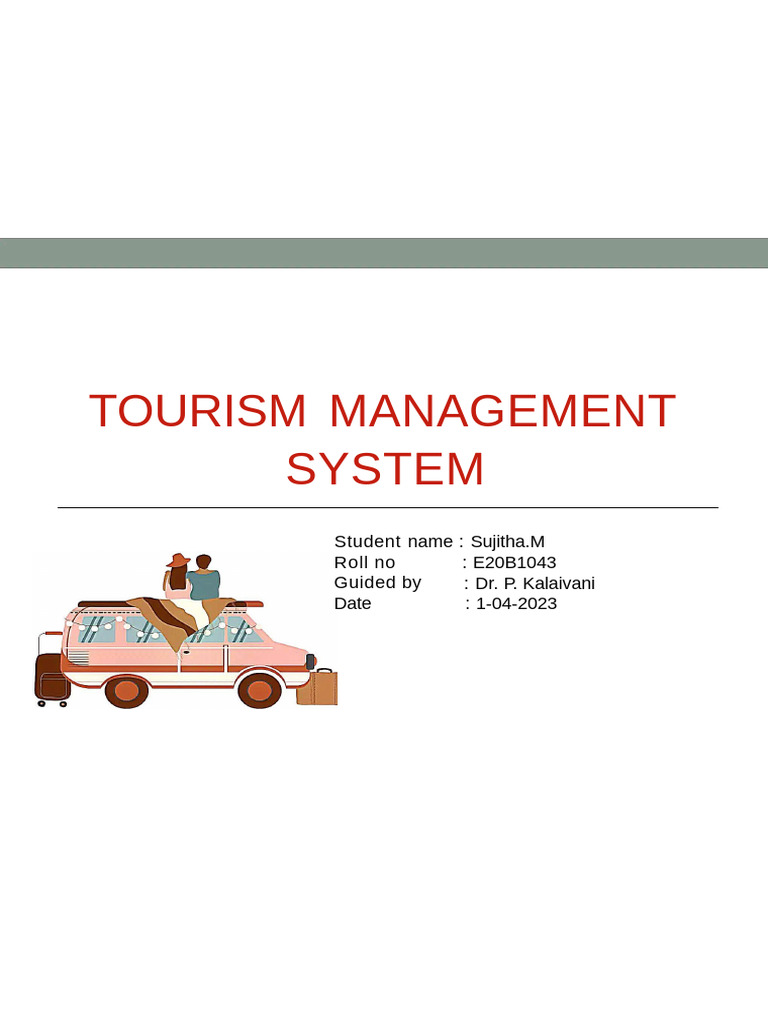 Tourism Management System | PDF | Computing | Software