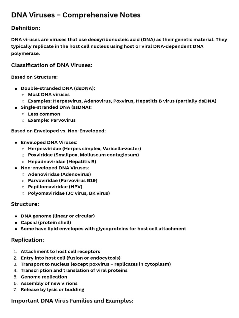 Key Examples of dsDNA Viruses | PDF | Virus | Adenoviridae