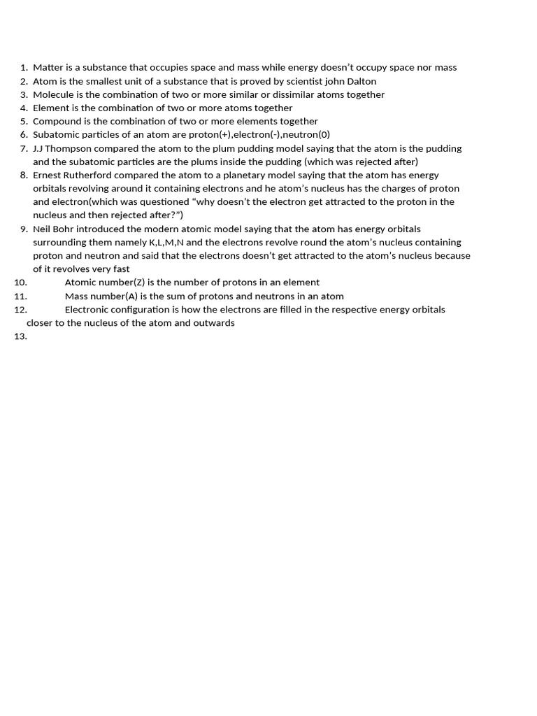 Matter Is A Substance That Occupies Space and Mass While Energy Doesn | PDF