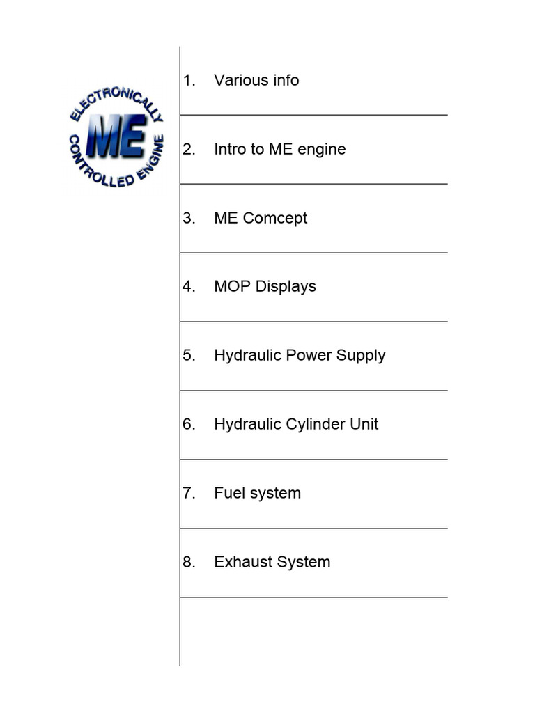 ME Engine Training Course Overview | PDF | Valve | Engines