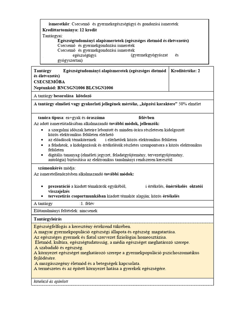 CSKN_Egészségtudományi-alapismeretek | PDF