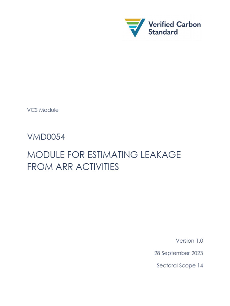VMD0054 ARR-Leakage-Module v1.0 | PDF | Climate Change Mitigation ...