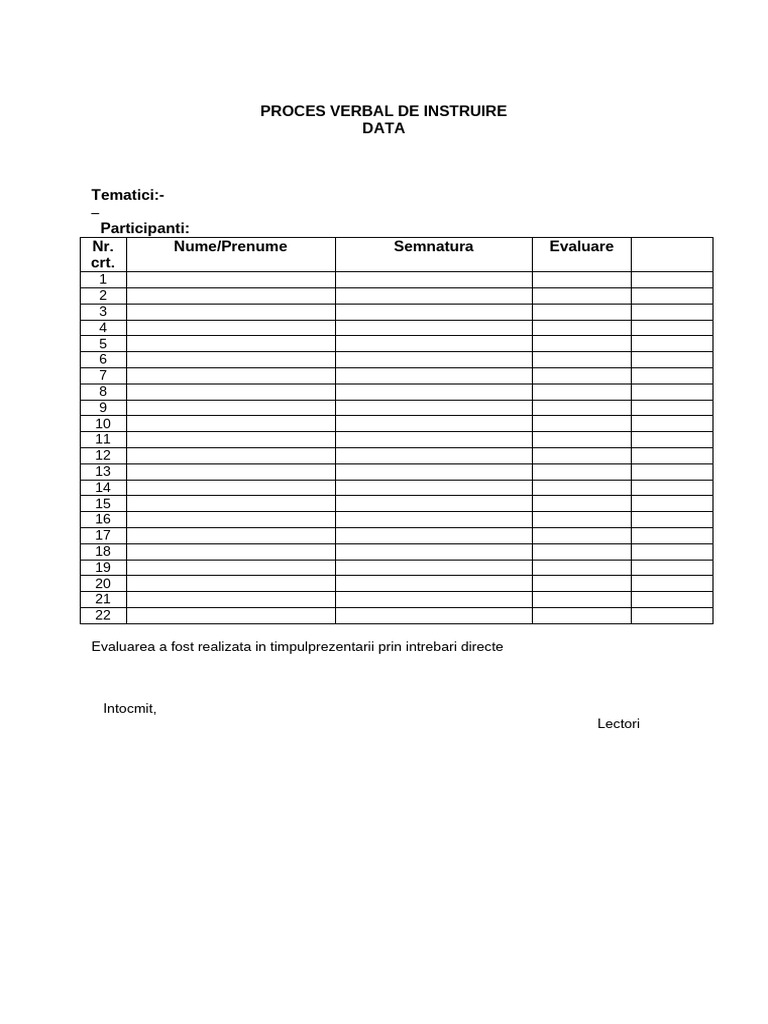 Proces Verbal . | PDF