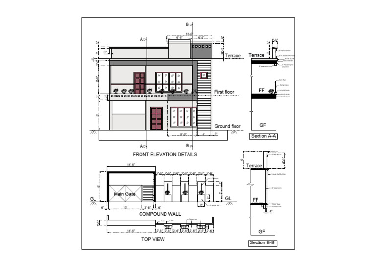 2d Drawing For Elevation | PDF | Architectural Design | Architecture