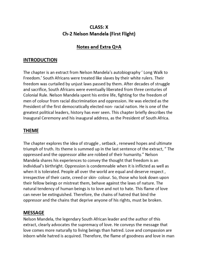 Nelson Mandela's Inaugural Address Insights | PDF | Nelson Mandela ...