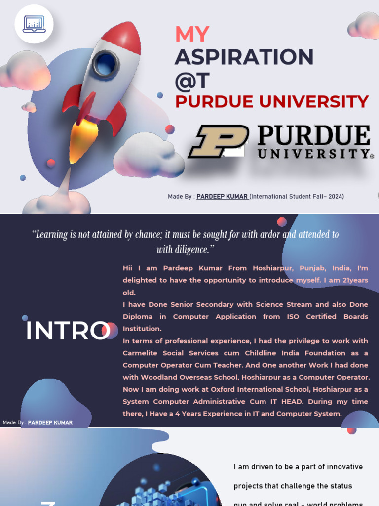 Aspirational Presentation by Pardeep Kumar (Upcoming Student) Spring ...