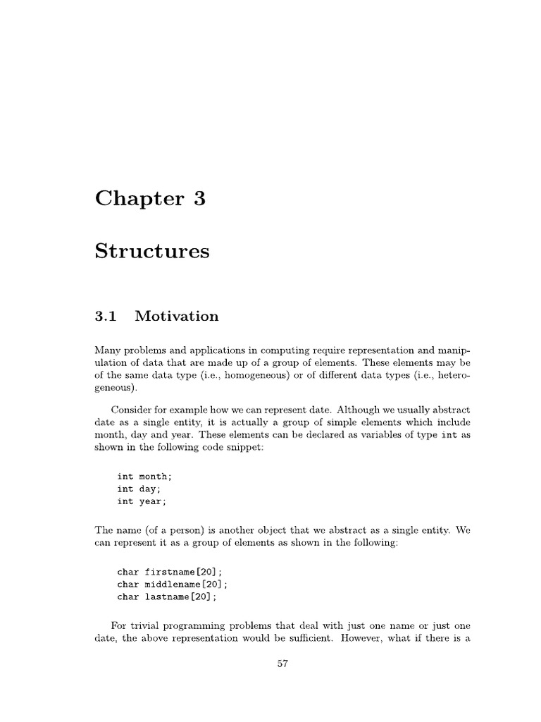 Chapter 3 Structures CCPROG2 Course Notes | PDF