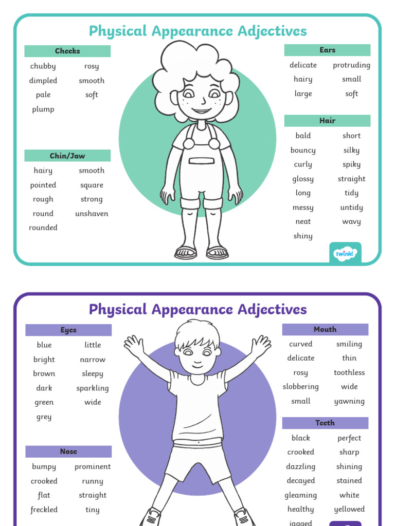 KS1 Physical Appearance Adjectives | PDF