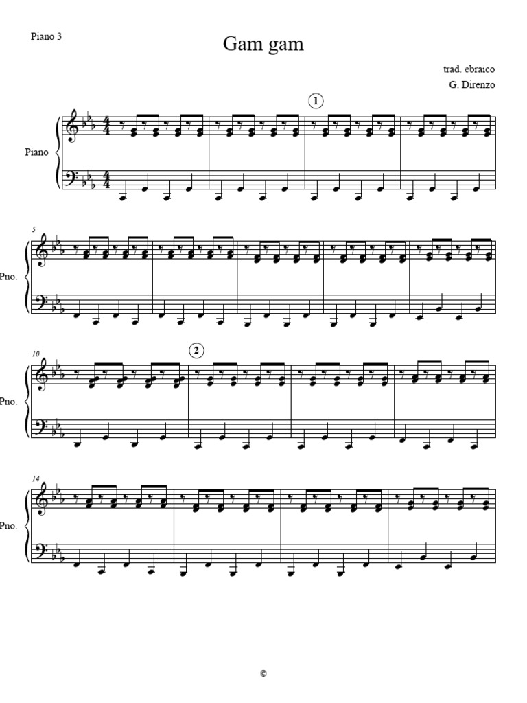 Gam Gam - Piano 3 | PDF