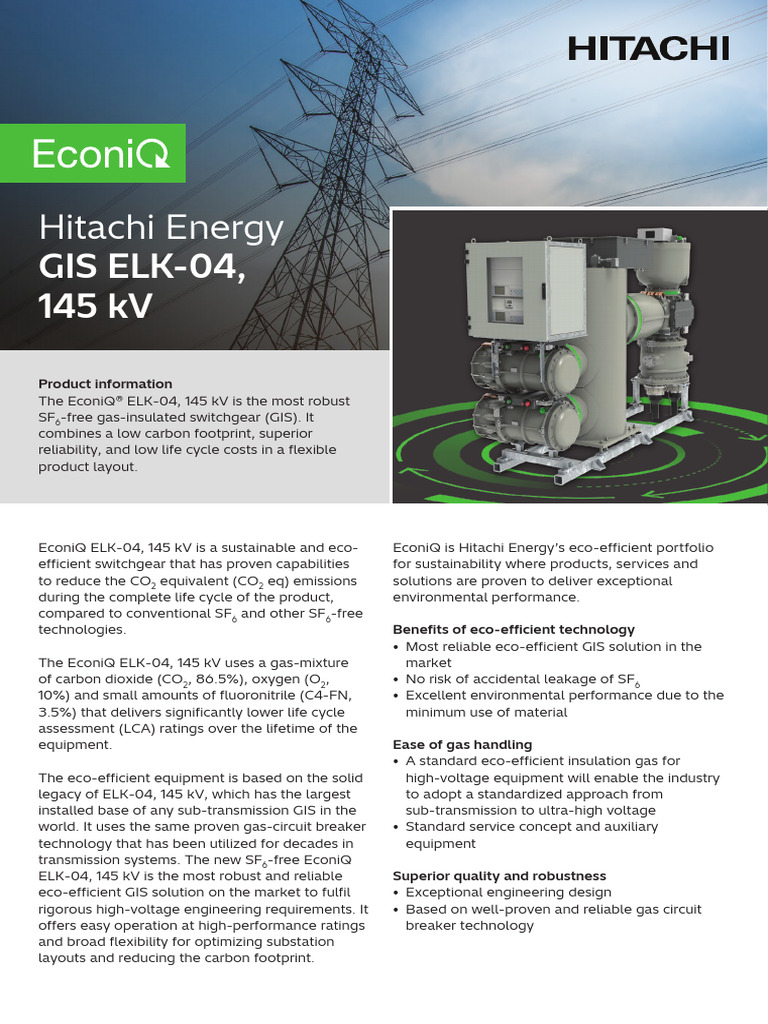 EconiQ GIS ELK-04 145kV 1HC0198549 EN AG25 | PDF | Life Cycle ...