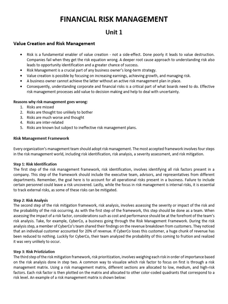 FINANCIAL RISK MANAGEMENT | PDF | Value At Risk | Financial Risk