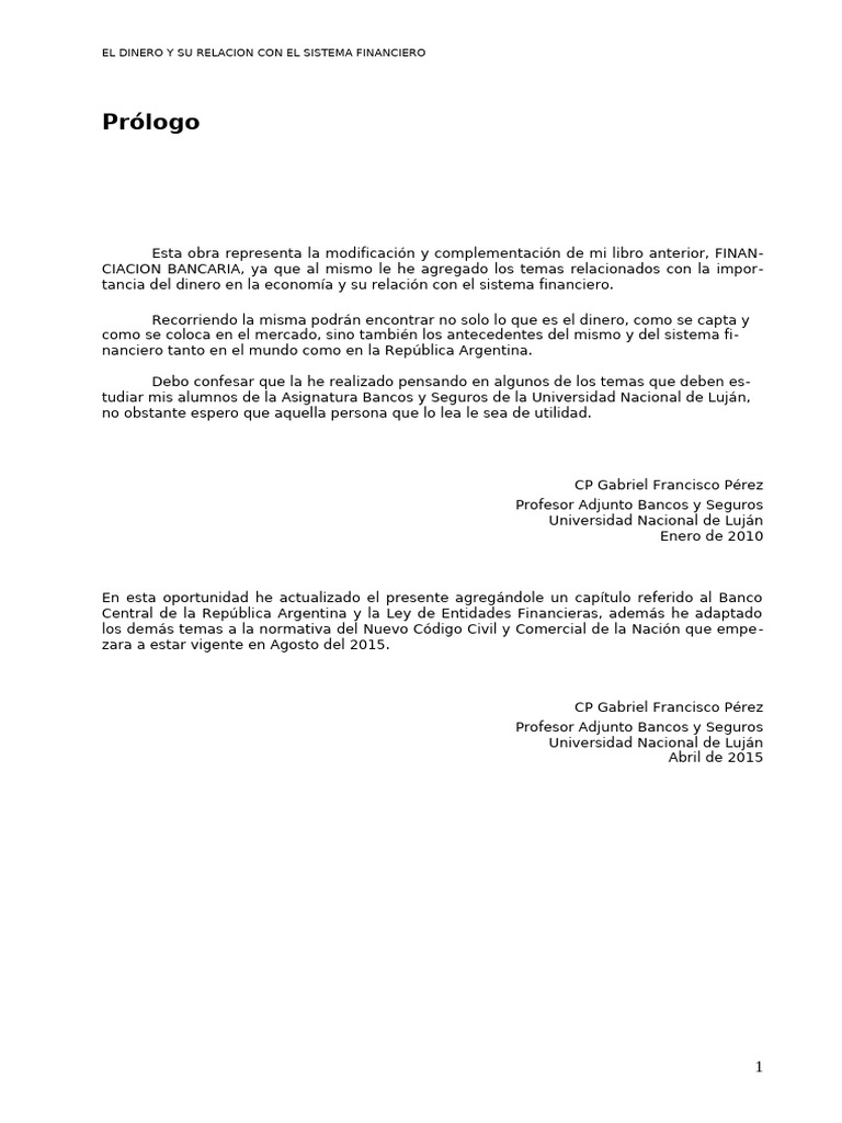 El Dinero y Su Relaci n Con El Sistema Financiero- Marzo 2015 | PDF | Dinero | Bancos