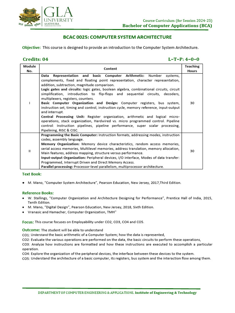 Computer System Architecture | PDF | Computing | Computer Engineering