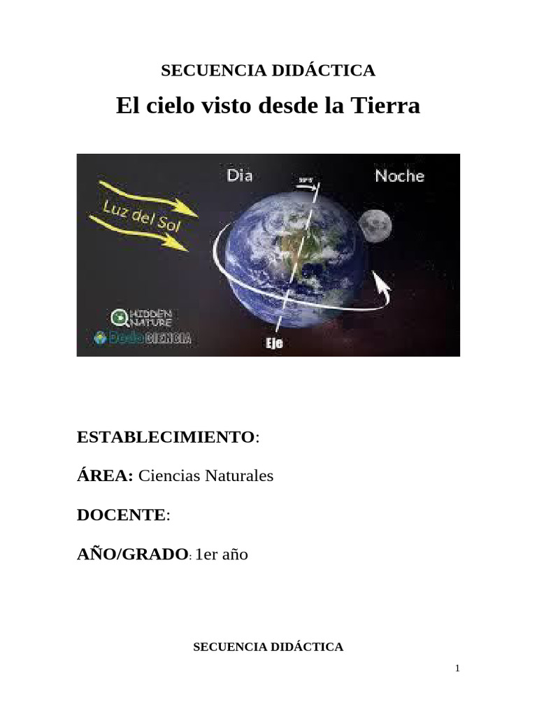 El cielo desde la Tierra: Actividades para 1er Grado | PDF | Cielo ...