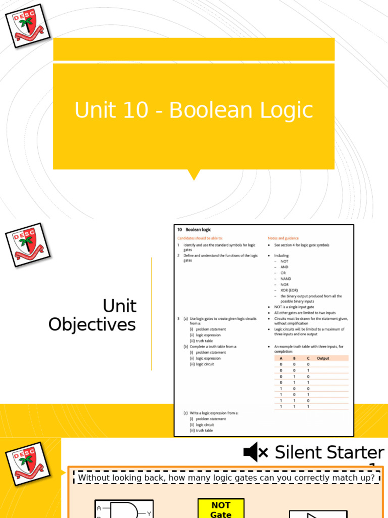 Unit 10 Boolean Logic (STUDENT) | PDF | Logic Gate | Logic