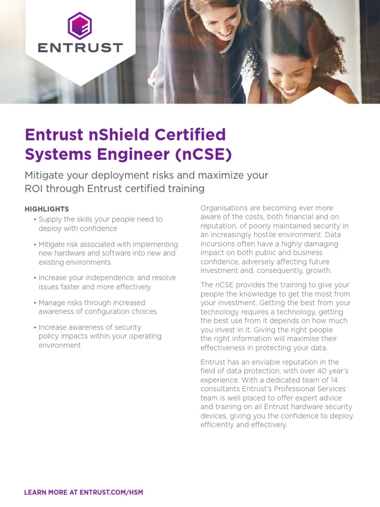 Entrust Nshield Certified Systems Engineer Training Ds - NCSE | PDF | Security Engineering ...