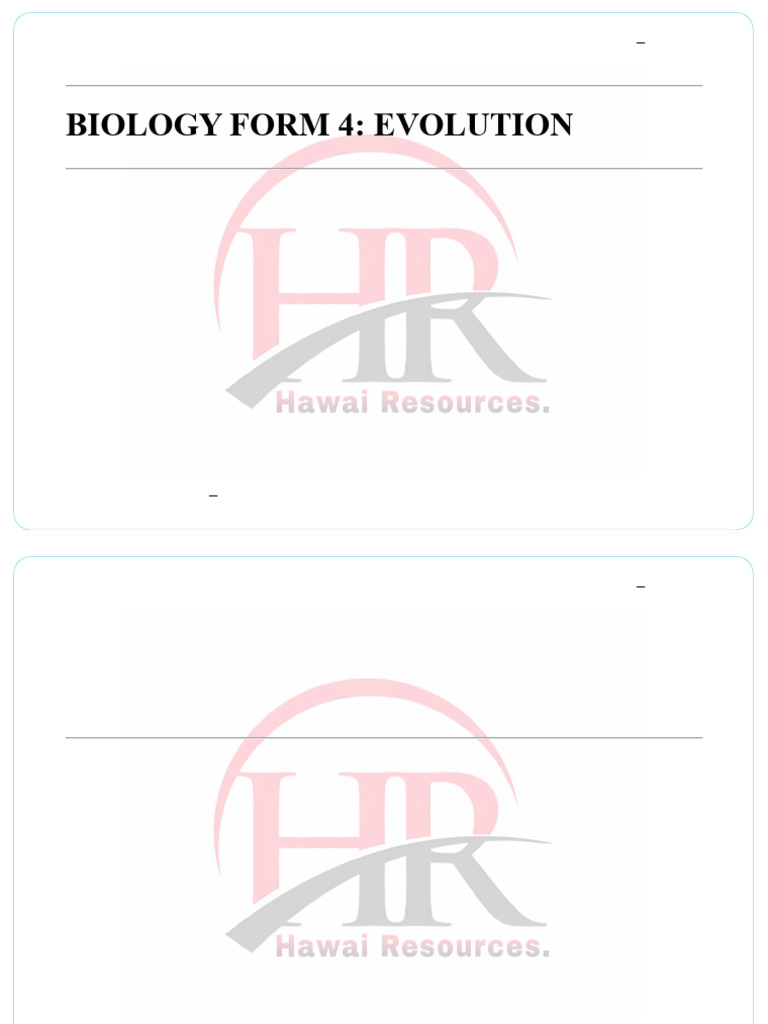 F4 BIO EVOLUTION - Hawai Resources | PDF | Evolution | Natural Selection