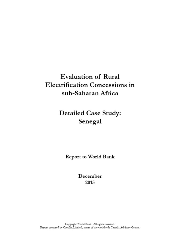 WP PUBLIC P150241 36p Detailed Case Study Senegal | PDF | Rural Electrification | Electrification