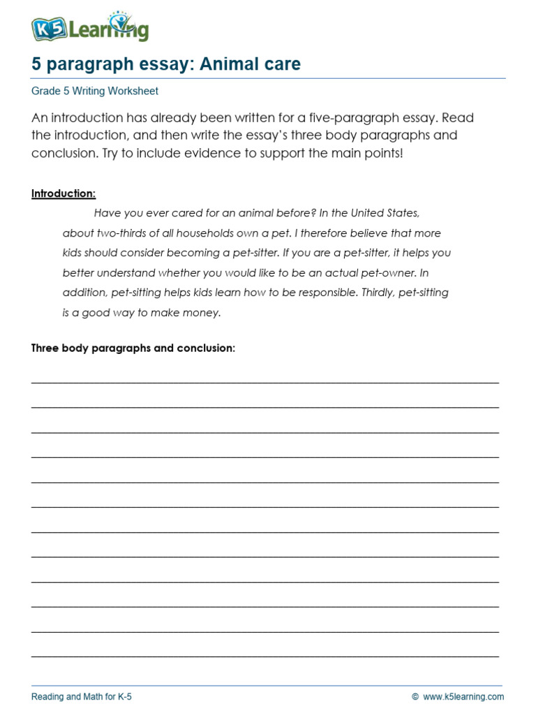 Grade 5 Five Paragraph Essay bc3 | PDF