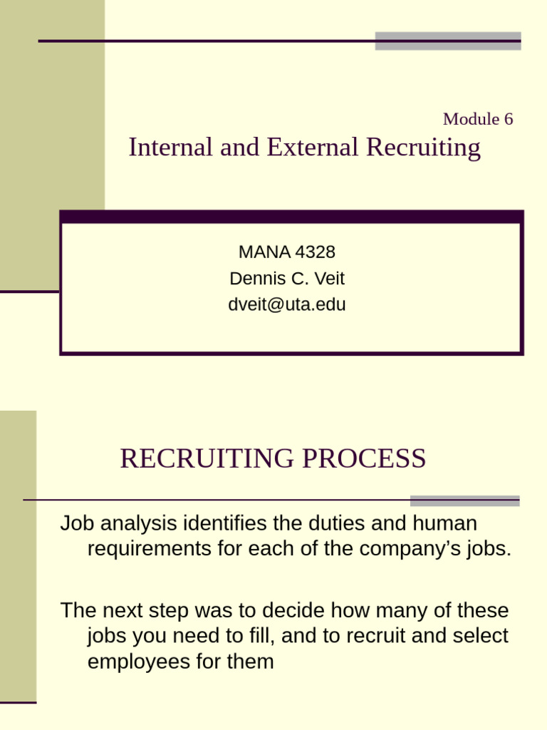 Internal and External Recruiting | PDF | Recruitment | Industrial And Organizational Psychology